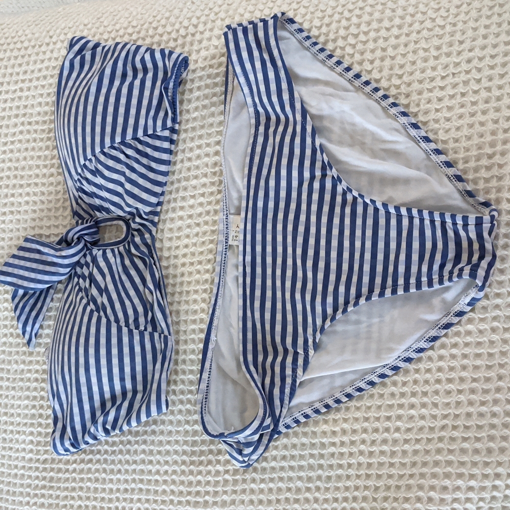 Seafolly Australia Swim Blue Whitebikini Set Size 10 - Gem